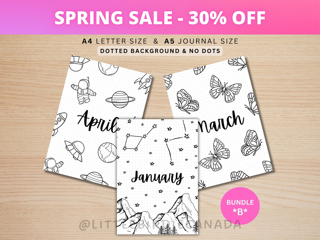 12 Month Title Pages - BUNDLE B - 12 Month Cover Pages - PRINTABLE ...
