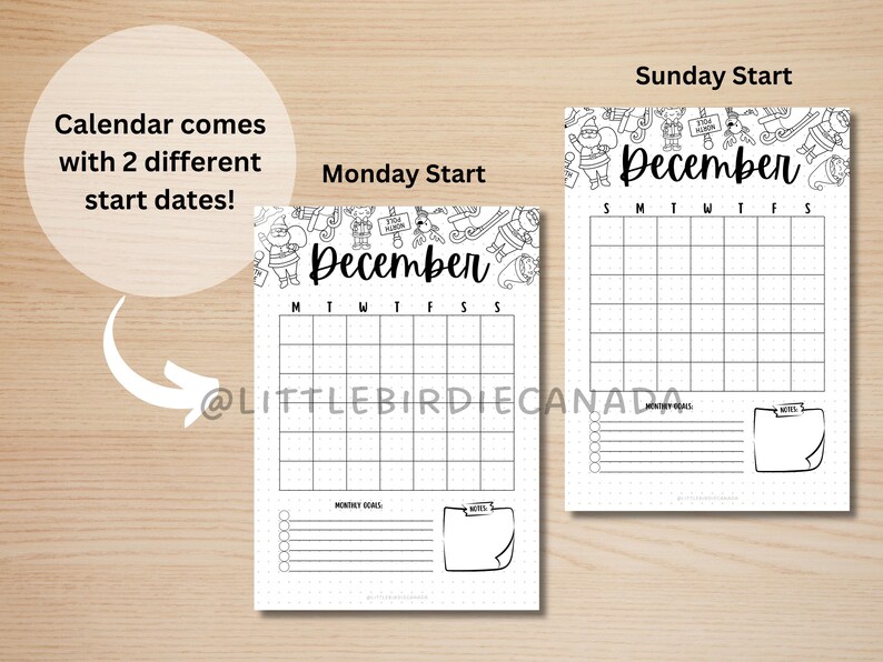 December Title Page and Calendar - PRINTABLE Calendar - North Pole ...