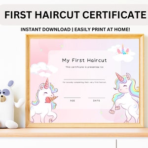 My First Haircut Certificate First Haircut Keepsake First Hair Cut ...