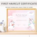 My First Haircut Certificate First Haircut Keepsake First Hair - Etsy