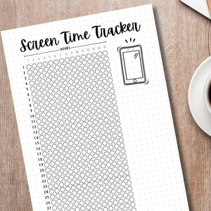 Screen Time Tracker Monthly - PRINTABLE Journal Page - Planner Page - Monthly Tracker - Habit ...