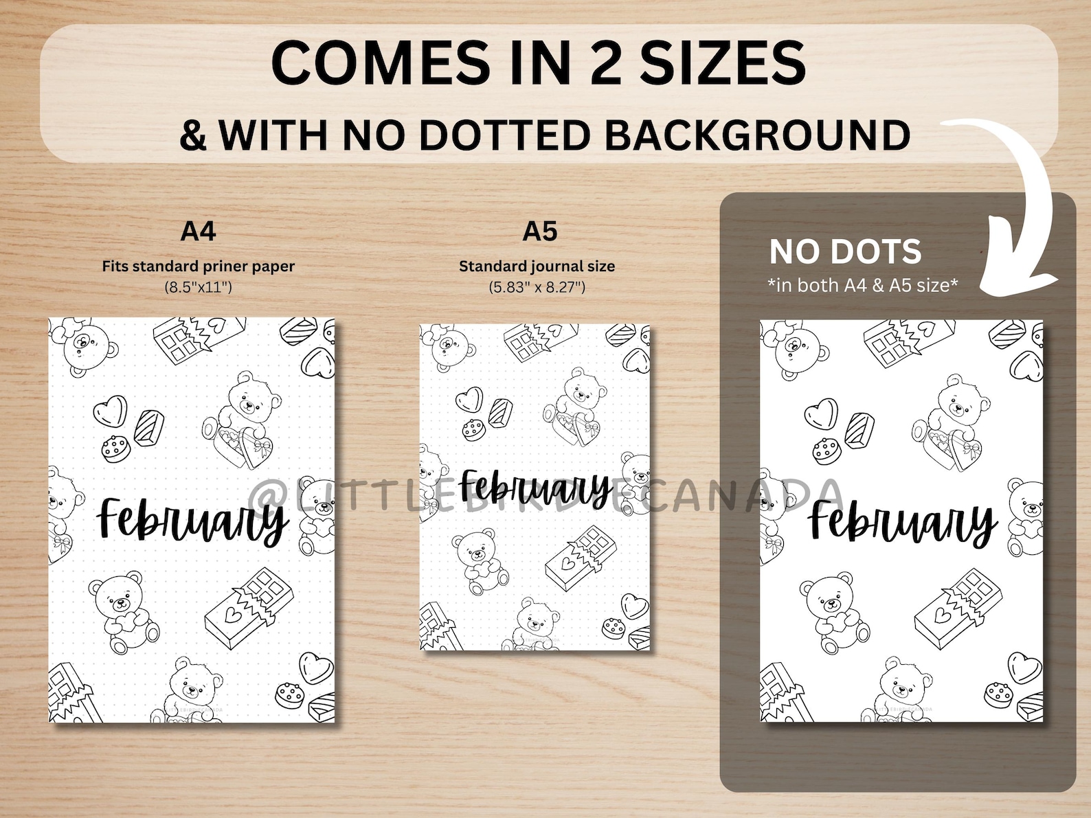 February Title Page and Calendar - PRINTABLE Calendar - Teddy Bear and ...