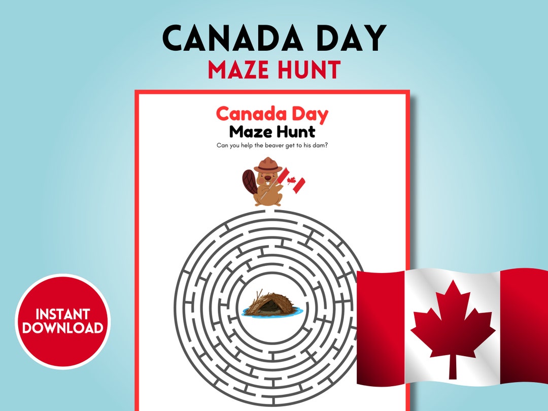 Canada Day Maze Hunt Game Canada Day Maze Game July 1st Games - Etsy
