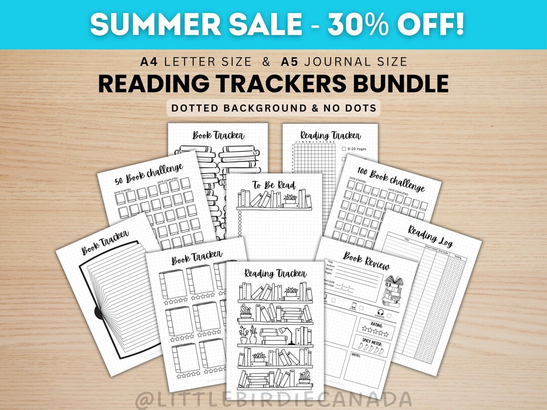 Reading Trackers Bundle - PRINTABLE Journal Pages - Digital Planner ...