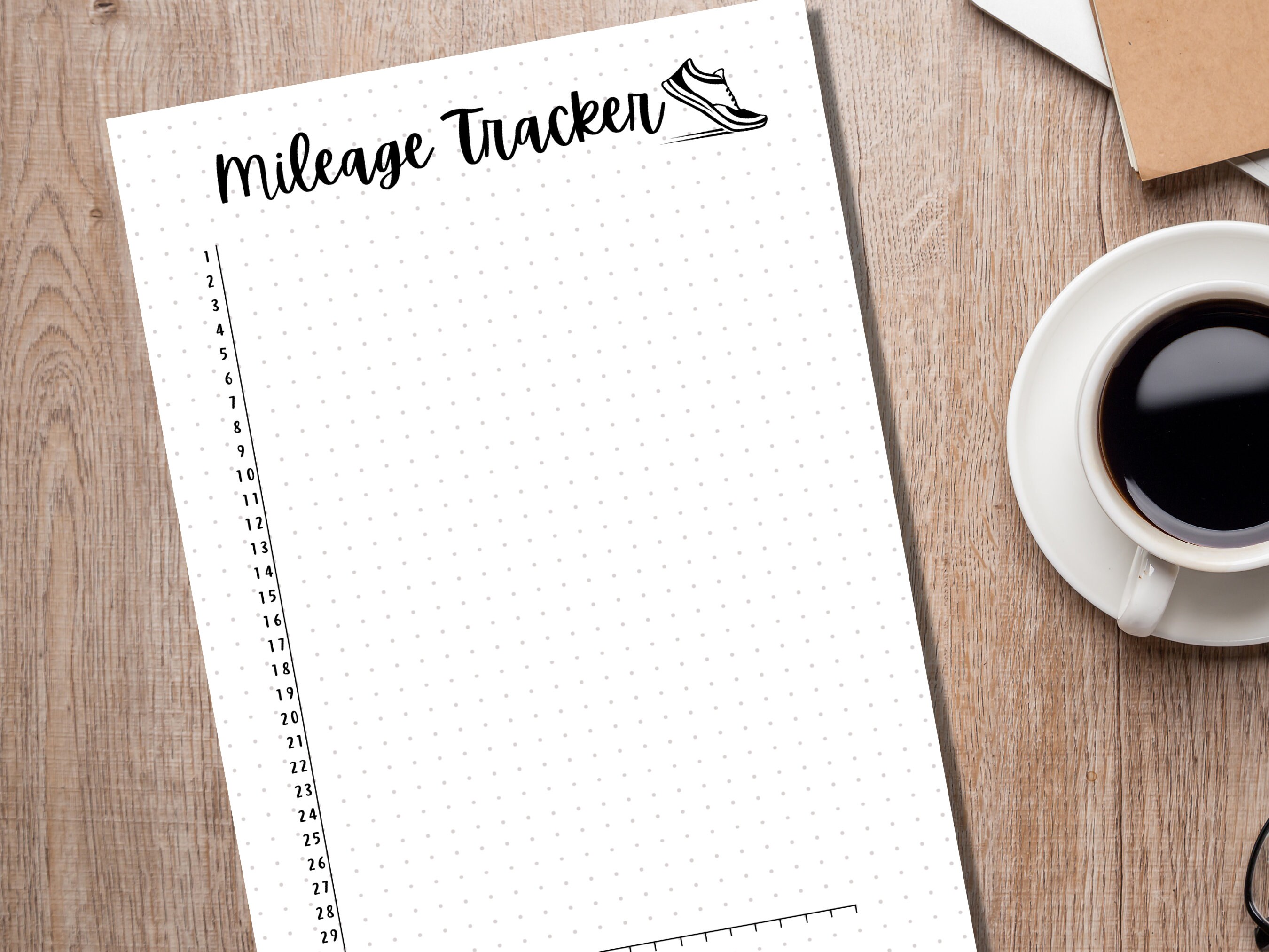 Mileage Tracker - PRINTABLE Journal Page - Fitness Tracker - Health ...