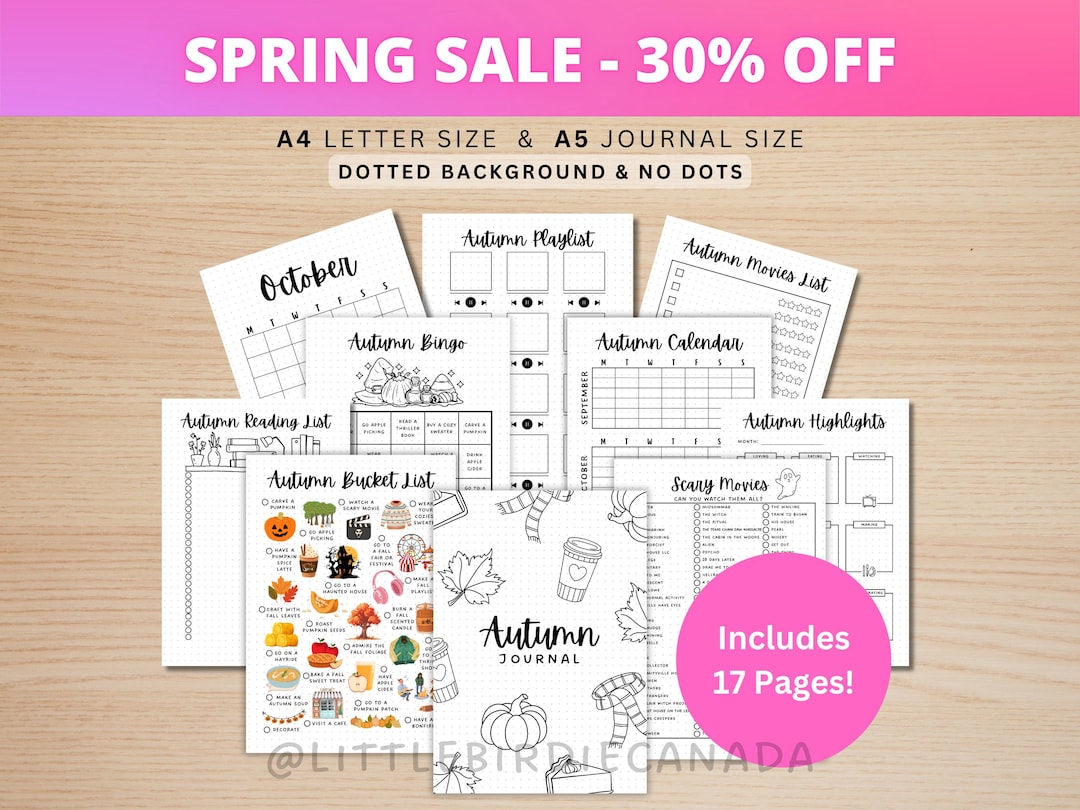 Autumn Journal Bundle - PRINTABLE Autumn Planner - 17 Journal Pages ...