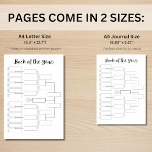 Book of the Year - PRINTABLE Journal Page - Planner Page - Book Journal ...