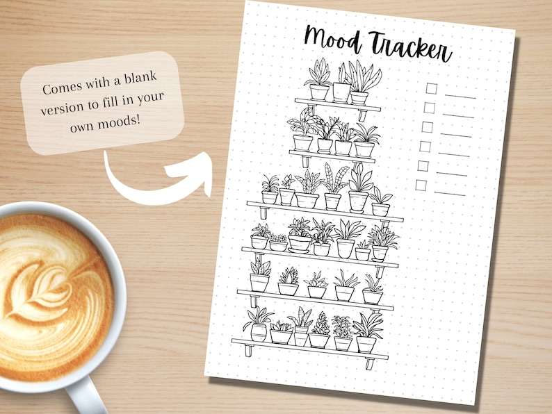 Plant Mood Tracker - PRINTABLE Journal Page - Planner Page - Feeling ...
