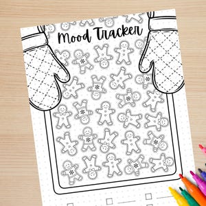 Gingerbread Mood Tracker - PRINTABLE Journal Page - Planner Page ...