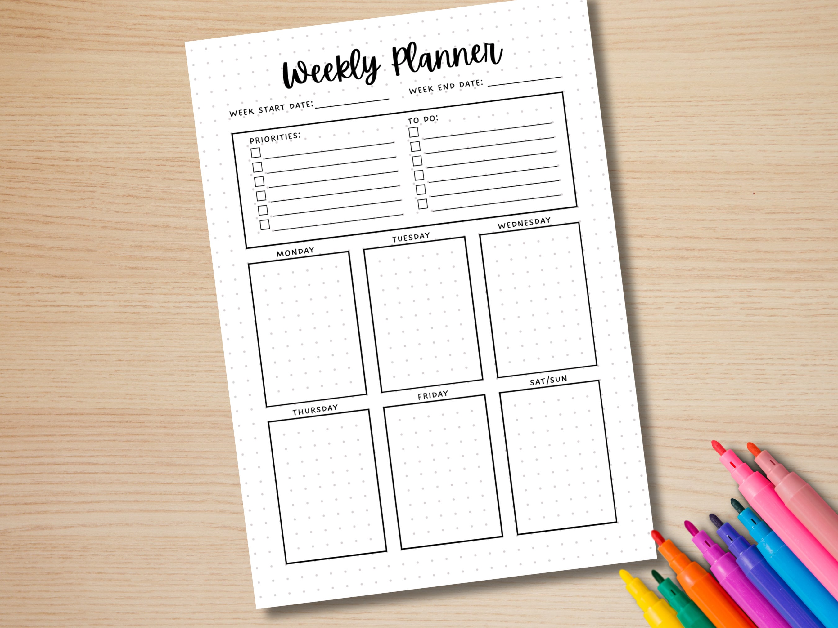 Weekly Planner - PRINTABLE Journal Page - Student Journal - Student ...