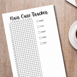 Hair Care Tracker - PRINTABLE Journal Page - Beauty Routine - Hair Wash ...
