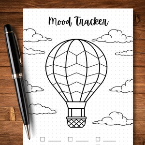 Hot Air Balloon Mood Tracker - PRINTABLE Journal Page - Planner Page ...