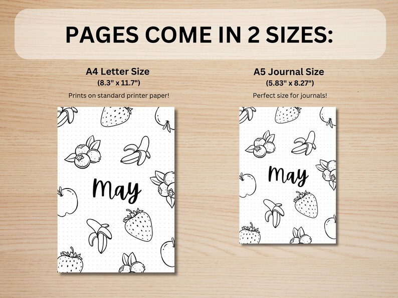 May Title Page - Fruits - May Calendar - PRINTABLE Calendar - Journal ...