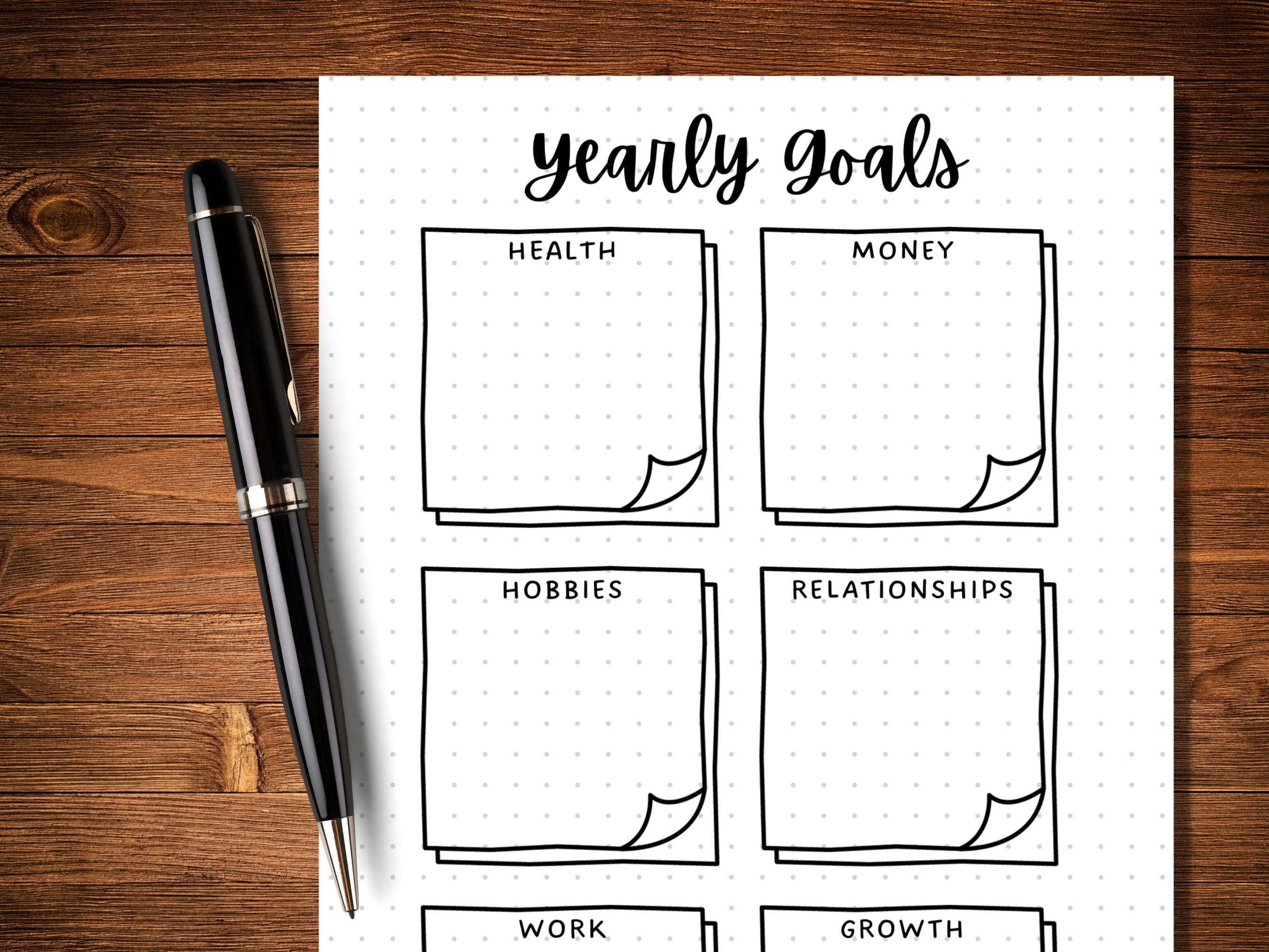 Yearly Goal Tracker - PRINTABLE Journal Page - Planner Page - Goal ...