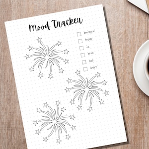 Fireworks Mood Tracker PRINTABLE Journal Page Planner Page Daily ...