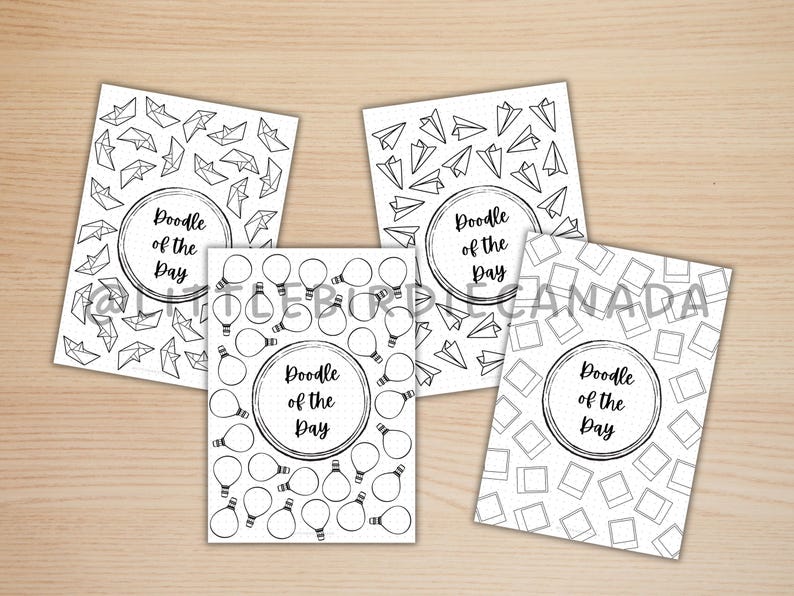 Doodle of the Day Bundle - BUNDLE B - PRINTABLE Journal Pages - Digital ...