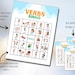 Verbs Bingo Game for Kids Action Verbs Educational Printable Game ...