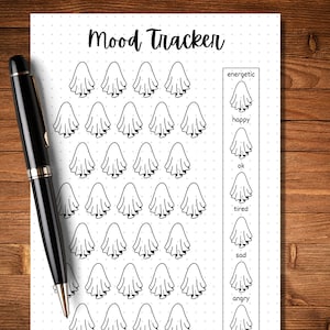 Ghost Mood Tracker - PRINTABLE Journal Page - Planner Page - Feeling ...