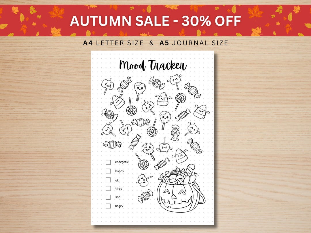 Halloween Mood Tracker PRINTABLE Journal Page Planner Page Feelings ...