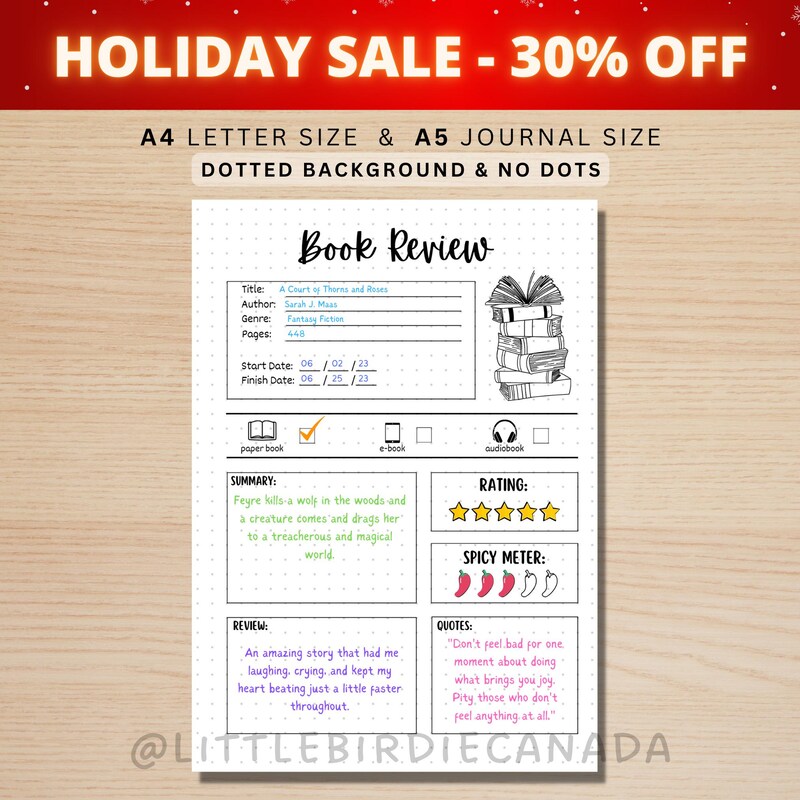 Reading Journal - Etsy