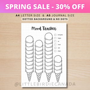 Ice Cream Mood Tracker PRINTABLE Journal Page Planner Page Feelings ...
