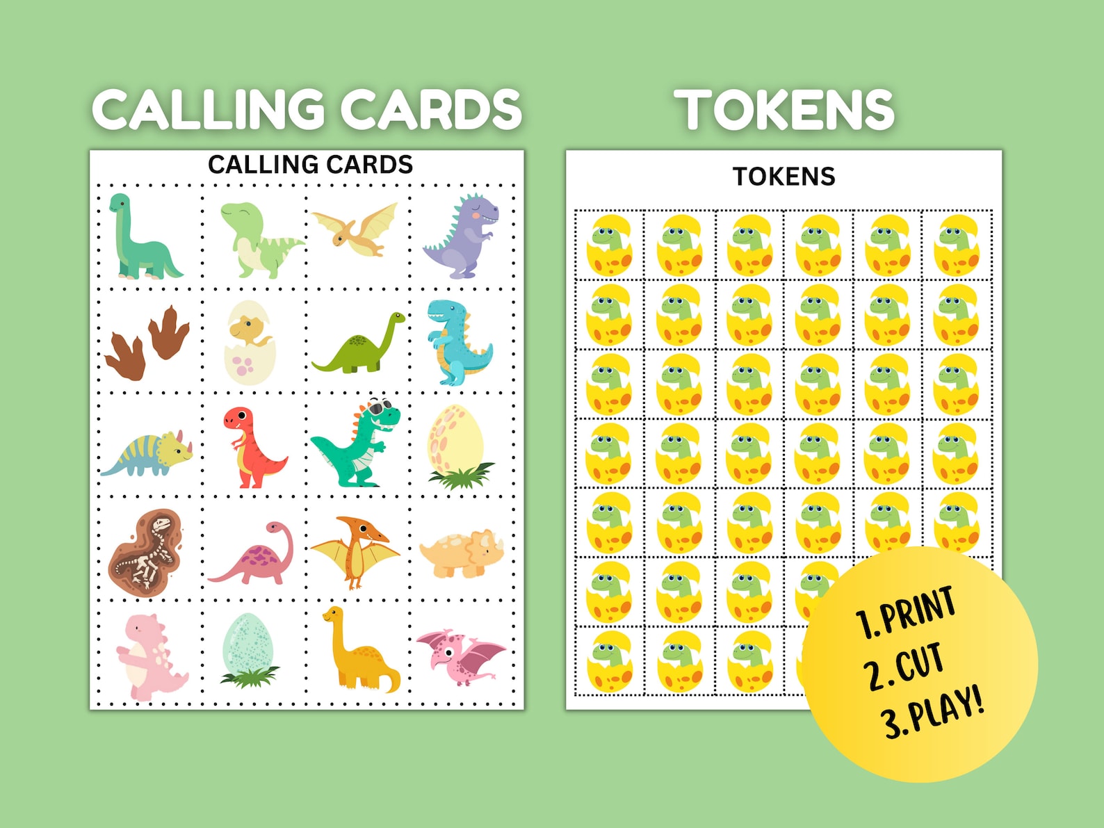 Printable Bingo Game for Kids Dinosaur Activity Printable - Etsy Canada