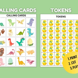 Printable Bingo Game for Kids Dinosaur Activity Printable Activity for ...