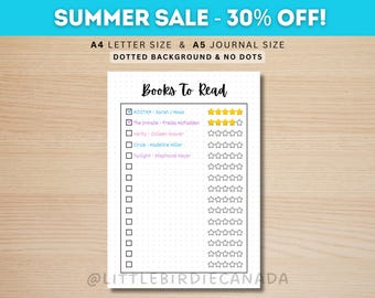To Be Read List Printable Journal Pages Books Read Tracker Bujo ...
