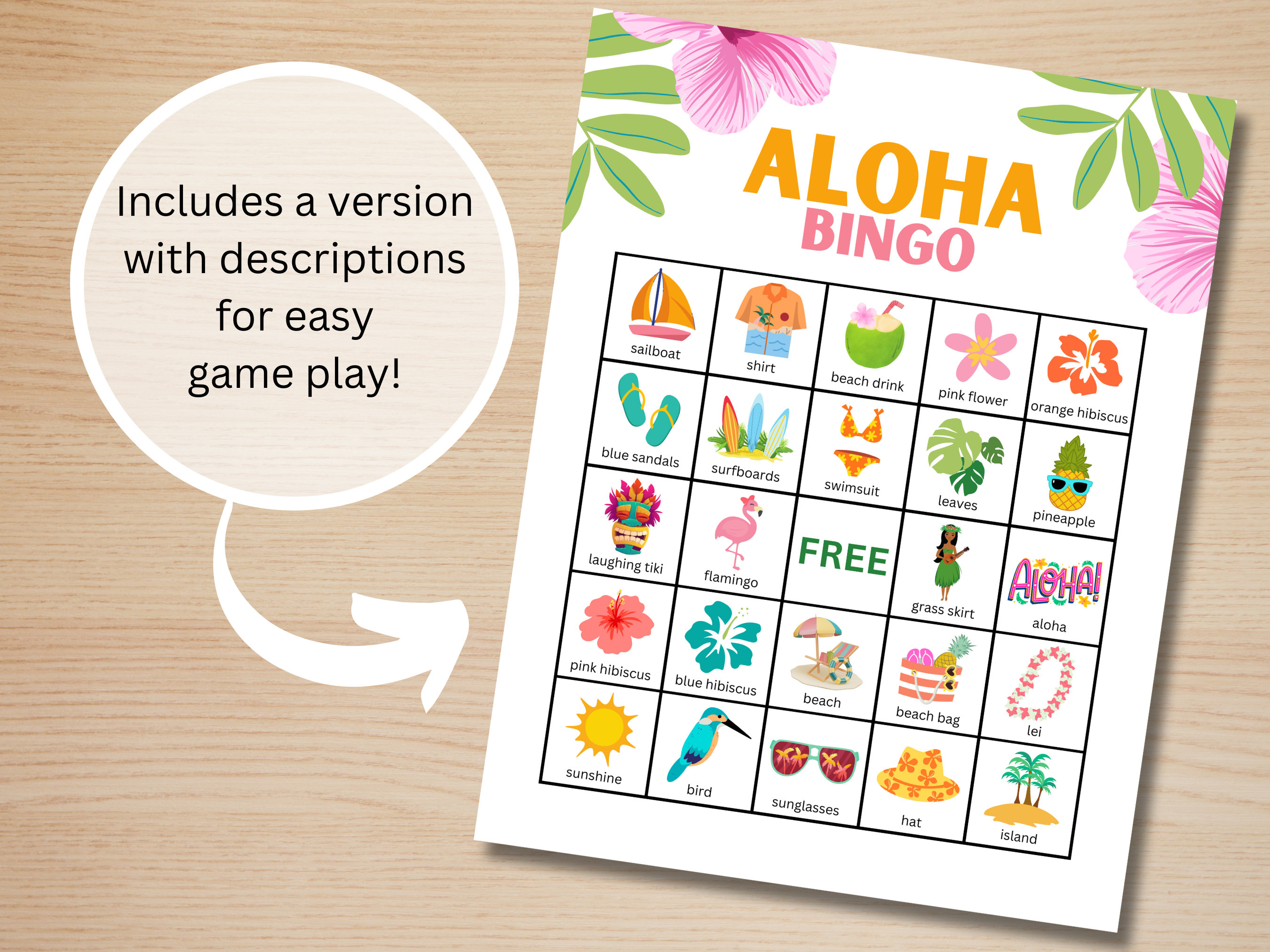 Aloha Bingo Cards Hawaiian Bingo Luau Bingo Luau Party Games Luau ...