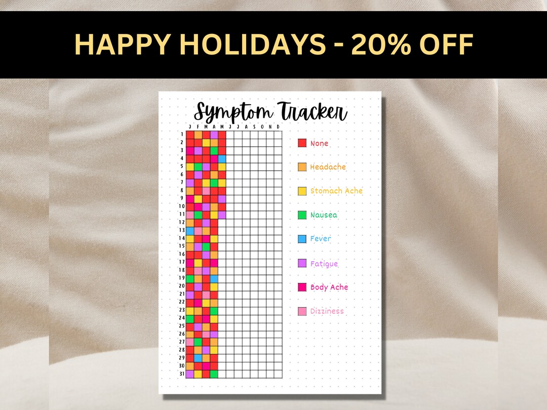 Symptom Tracker A5 Journal Page Printable Tracker Health - Etsy UK
