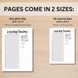 Laundry Tracker - PRINTABLE Journal Page - Planner Page - Daily Tracker ...