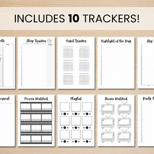 Monthly Trackers Bundle PRINTABLE Journal Pages Digital Planner Pages ...