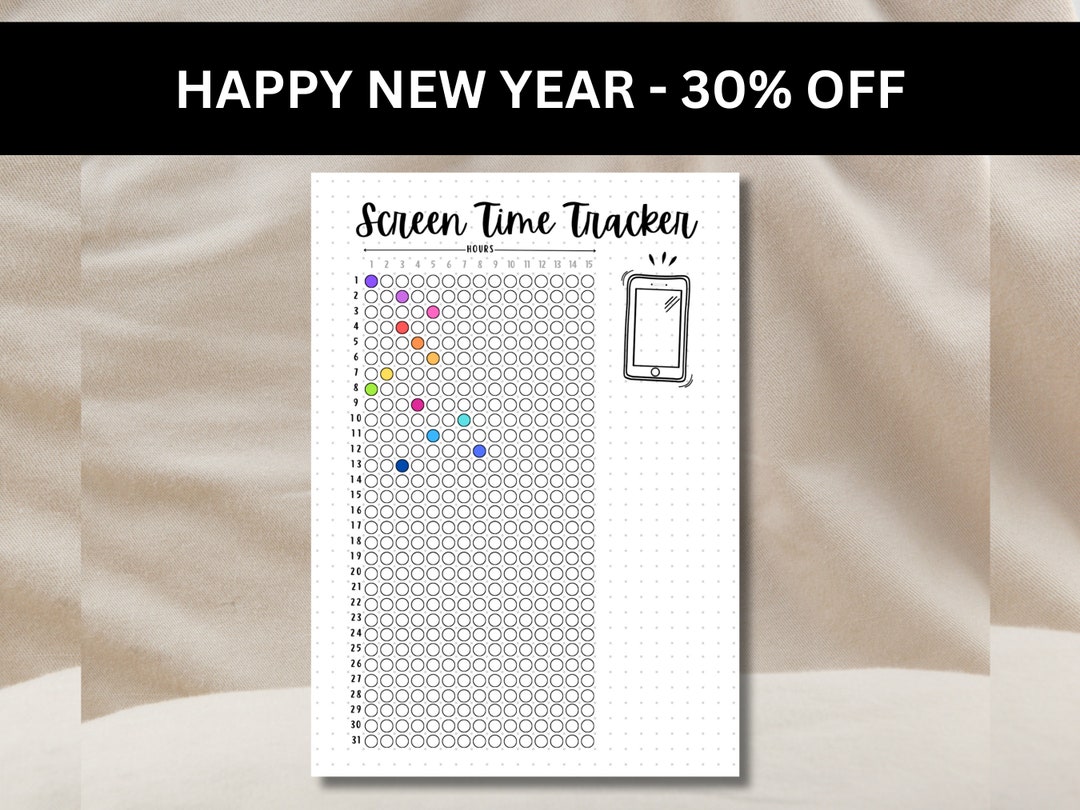 Screen Time Tracker Monthly A5 Journal Page PRINTABLE Tracker Monthly ...