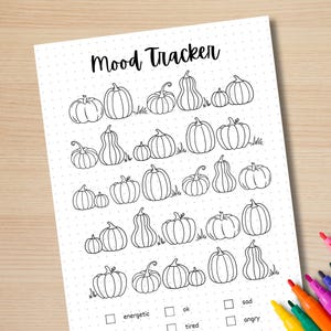 Pumpkin Mood Tracker - PRINTABLE Journal Page - Planner Page - Feelings ...