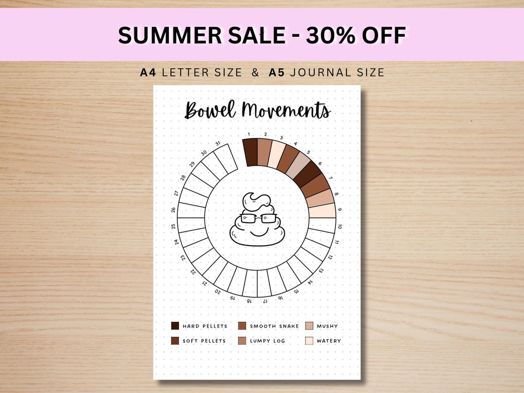 Bowel Movement Tracker PRINTABLE Journal Page Planner Page Poop Tracker ...