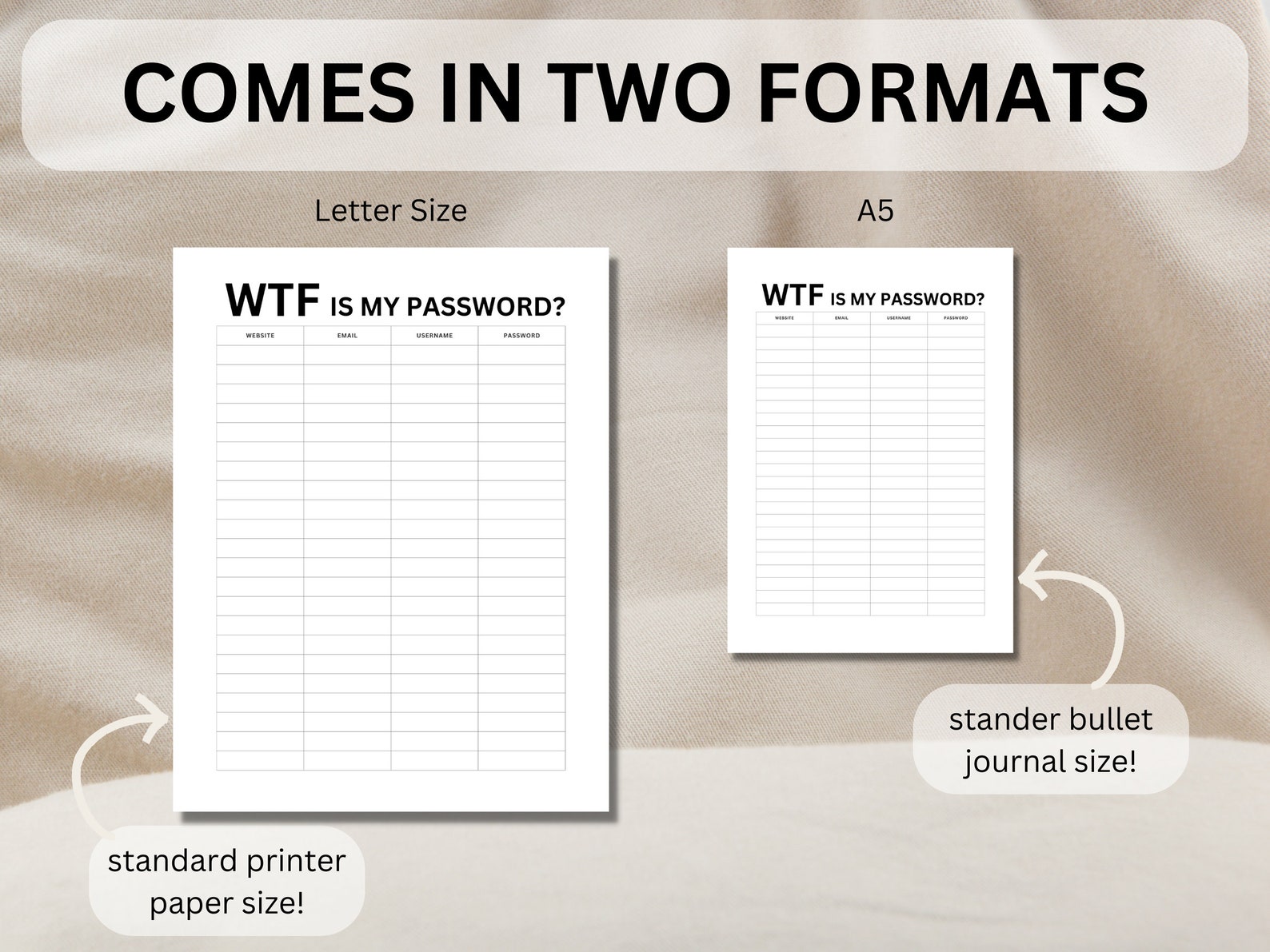 WTF is My Password Tracker - Password Log - Password Organizer ...