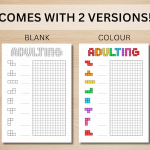 Adulting Tracker - PRINTABLE Journal Page - Monthly Tracker - Fun Habit ...