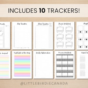 Monthly Trackers Bundle - PRINTABLE Journal Pages - Digital Planner ...