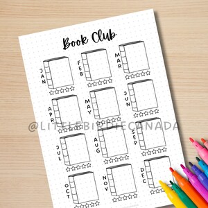 Book Club Book Tracker - PRINTABLE Journal Page - Book Club - Reading ...