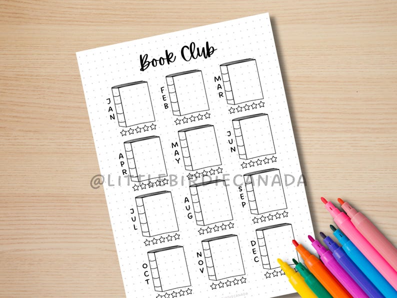 Book Club Book Tracker - PRINTABLE Journal Page - Book Club - Reading ...
