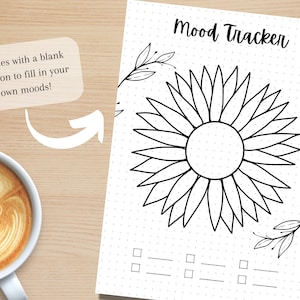 Sunflower Mood Tracker - PRINTABLE Journal Page - Planner Page ...
