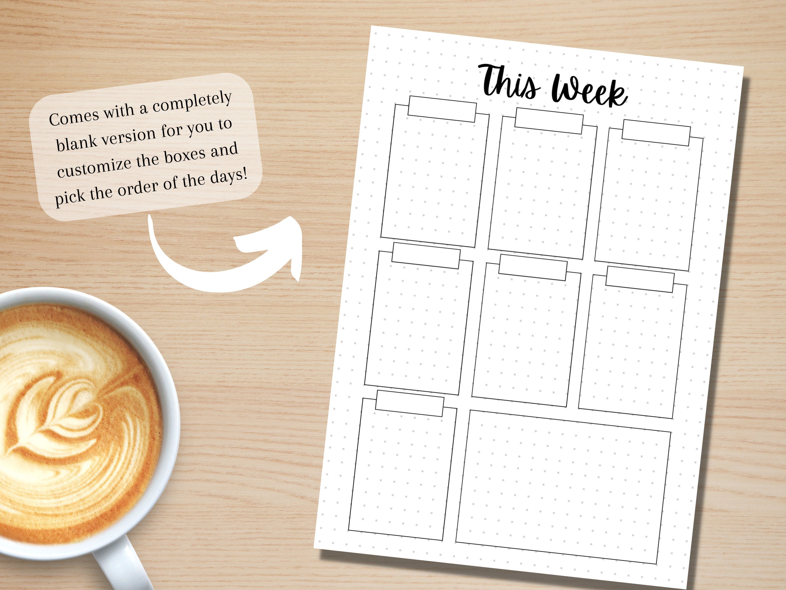 Weekly Planner - Weekly Calendar - PRINTABLE Journal Page - Planner ...