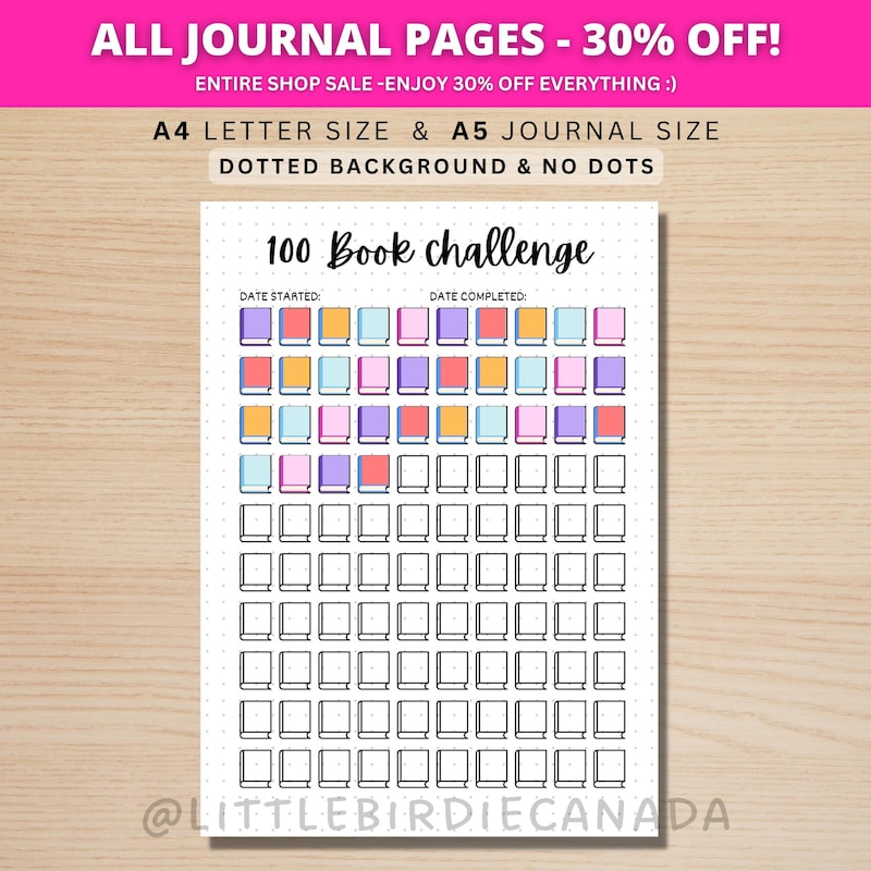Reading Log Sticker Page - Etsy