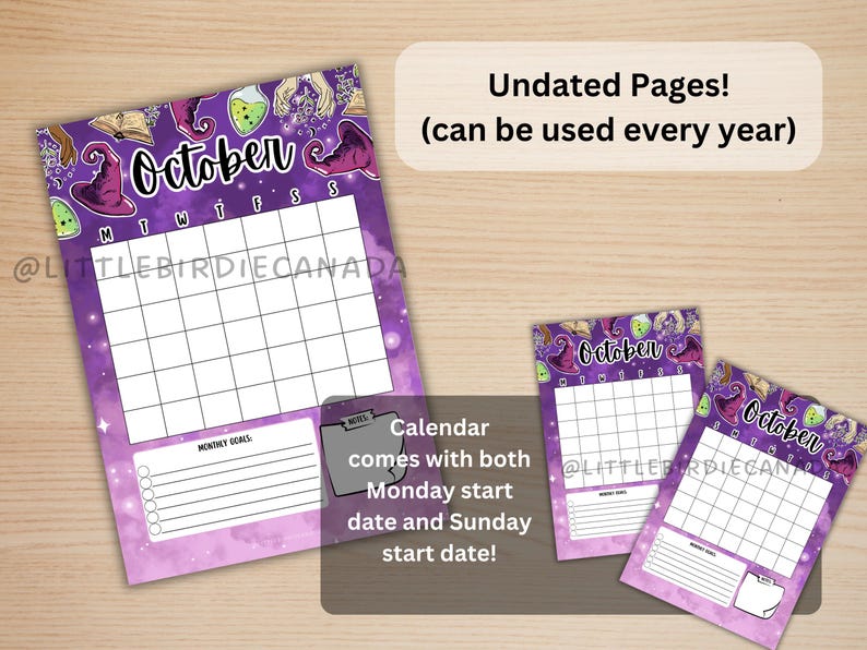 October Journal Bundle - Magic Witch - PRINTABLE Journal Pages - PRE ...