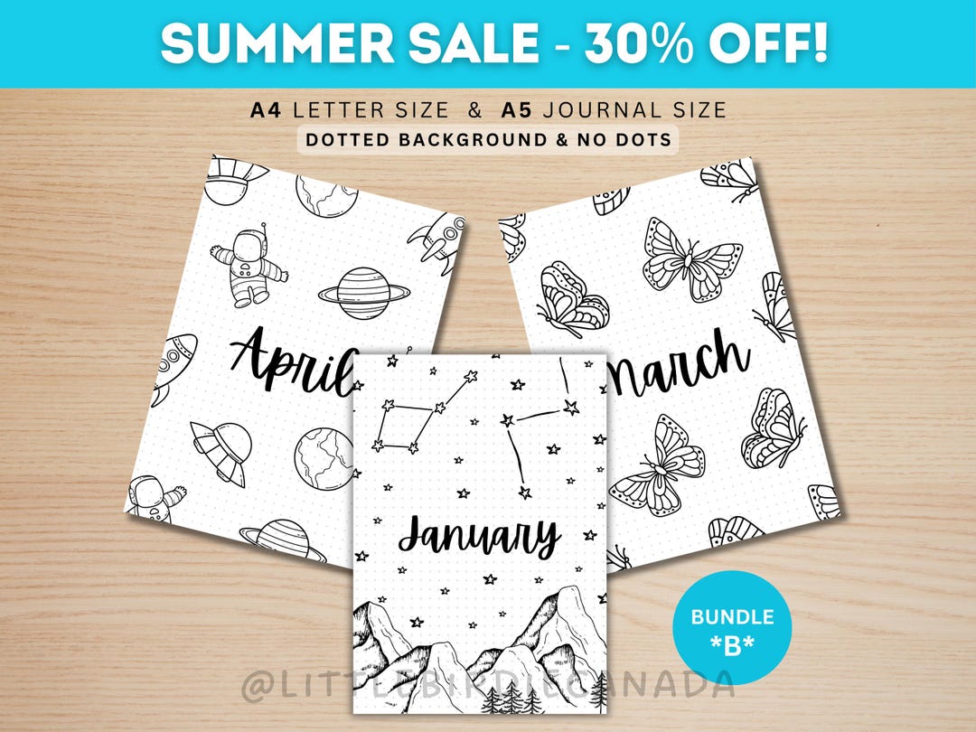 12 Month Title Pages - BUNDLE B - 12 Month Cover Pages - PRINTABLE ...