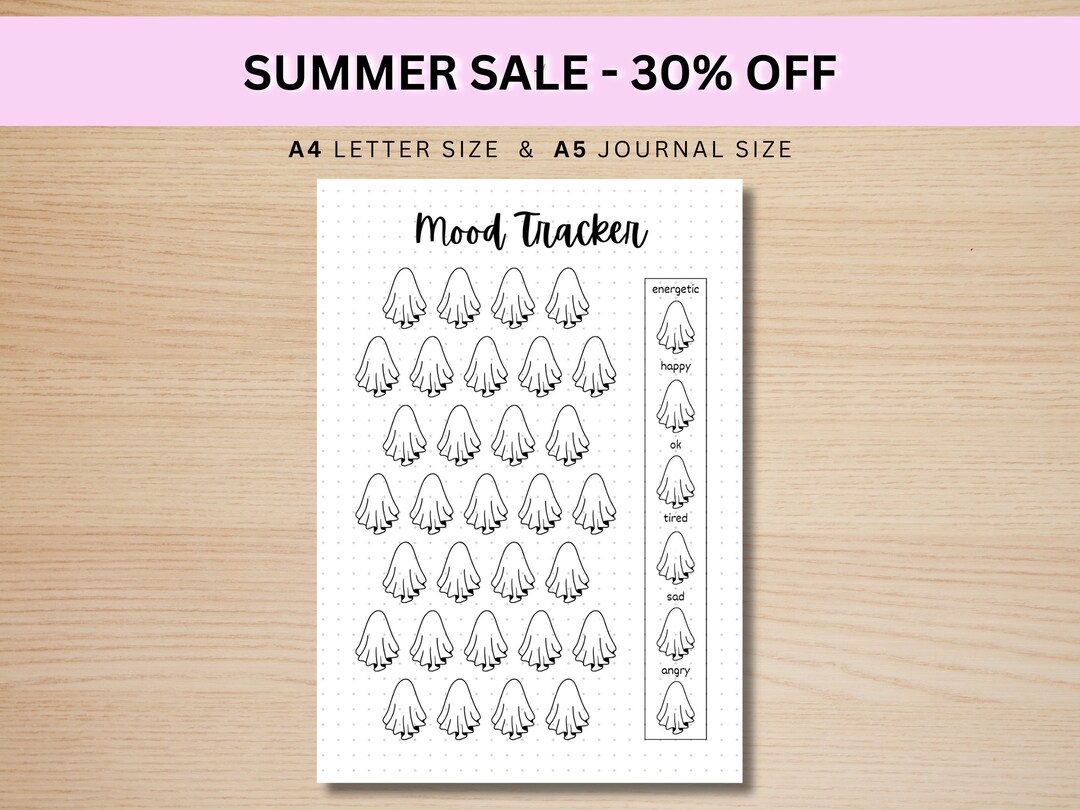 Ghost Mood Tracker PRINTABLE Journal Page Planner Page Feeling Tracker ...