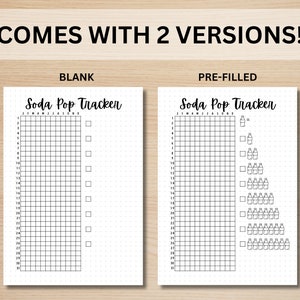Soda Pop Tracker PRINTABLE Journal Page Health Tracker Caffeine Tracker ...