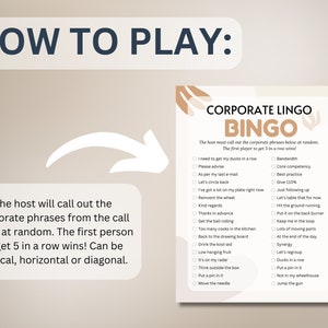 Corporate Lingo Bingo Work Bingo Networking Bingo Workplace Bingo Work ...