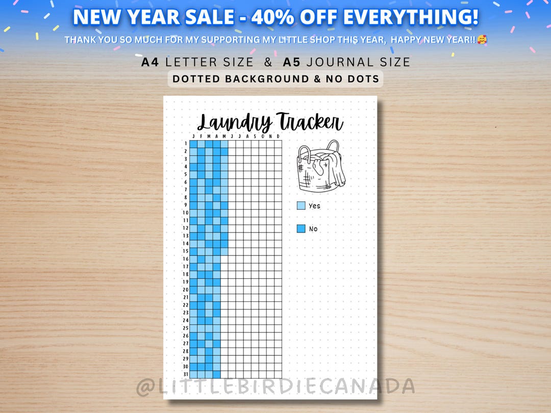 Laundry Tracker - PRINTABLE Journal Page - Planner Page - Daily Tracker ...