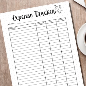 Expense Tracker - PRINTABLE Journal Page - Planner Page - Spending ...